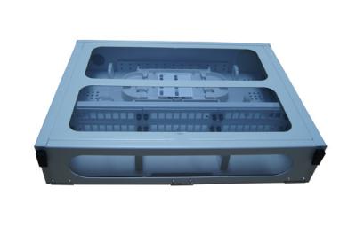 China 48 Port Fiber Optic Patch Panel 2U 19 Inch With Transparent Cover Front Door for sale