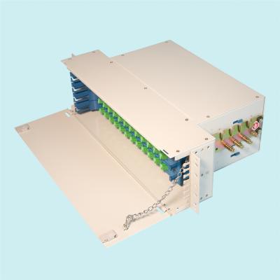 China 24 Port Fiber Optic Patch Panel Rack Mount 1U/2U/3U/4U Optical Distribution Frame ODF for sale