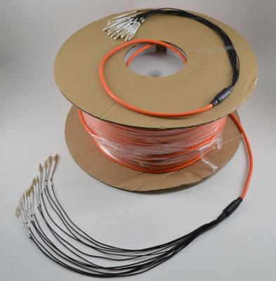 China 12/24 Strand Multimode Fiber Optic Cable Pre Terminated High Density With LC Connectors for sale