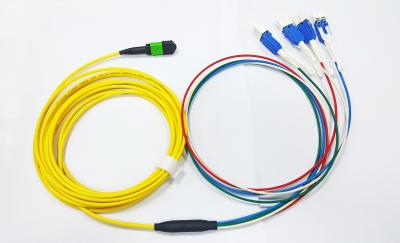 中国 単一モードのLC Unibootケーブル8/12/24繊維への光ファイバーのパッチ・コードMPO MTP 販売のため