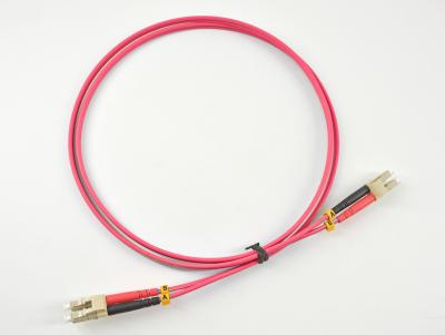 China LC to LC multimode duplex fiber optic patch cable 2.0/3.0mm PVC/OFNR/LSZH jacket OM3 OM4 OM5 LC LC UPC patch cord for sale