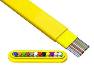 China Multi / Single Mode Bulk Fiber Optic Cable Indoor Flat High Density 4 6 8 12 Core for sale