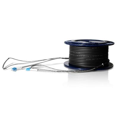 China Outdoor Duplex LC LC Patch Cord Armored Pigtails Socket Protection Pulling Eye On Both Ends for sale