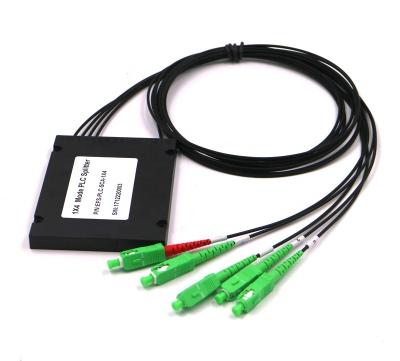China ABS Module Fiber Optic Splitter 1 In 4 Out SC APC G657A 2.0 Lszh Ruggedized Pigtails for sale