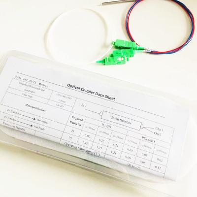 China SC/APC Connectors Fiber Optic Cable Splitter 1x2 FBT Single Mode Standard Coupler 3 Port for sale