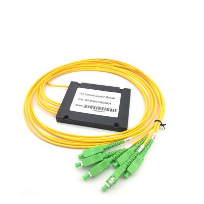 China CATV 5 Way Fused Fbt Passive Fiber Splitter 1x5 Singlemode Optical Coupler Module for sale