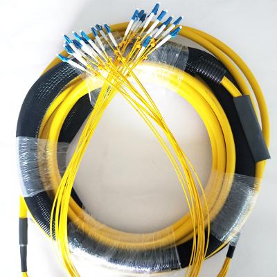 China Multifiber Fiber Optic Breakout Cable 12 Core LC/UPC To LC/UPC For Indoor High Density Cabling for sale