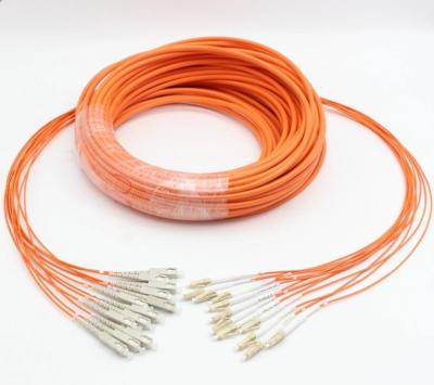 China 12 Strand Pre Connectorized Fiber Optic Cable Multimode With 2.0mm Fan Out Pigtails for sale
