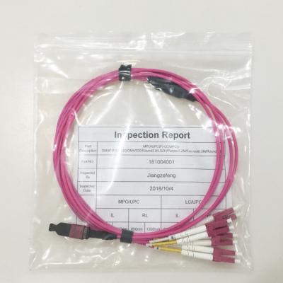 Cina L'assemblea plenaria di OM4 50/125um ha valutato il cavo di toppa della fibra mista per aggiornamento 40G/100G/400G in vendita