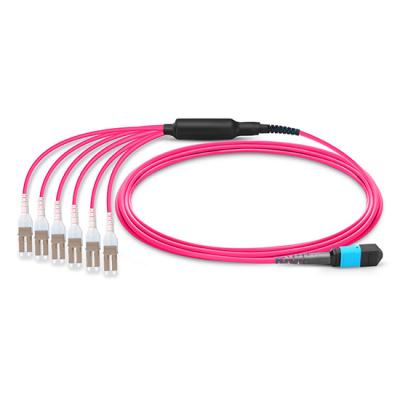 China Customized Optical Fiber Patch Cord QSFP MTP/MPO To Uniboot LC Duplex 8/12/24 Fiber for sale