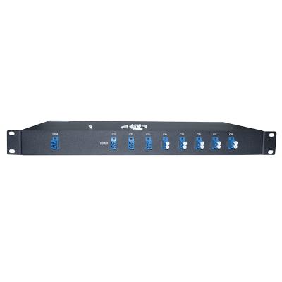 China PON CATV Systems Passive Fiber Multiplexer 8ch Cwdm Mux/Demux 1U Chassis Rackmount 1470~1610nm for sale