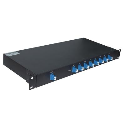China PON CATV Systems Passive Fiber Multiplexer 8ch Cwdm Mux/Demux 1U Chassis Rackmount 1470~1610nm for sale