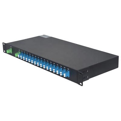 China 1U 19 la pulgada MUX DEMUX CWDM se dobla/el solo soporte de estante de la fibra 1270~1610nm 4/8/16/18 CH en venta