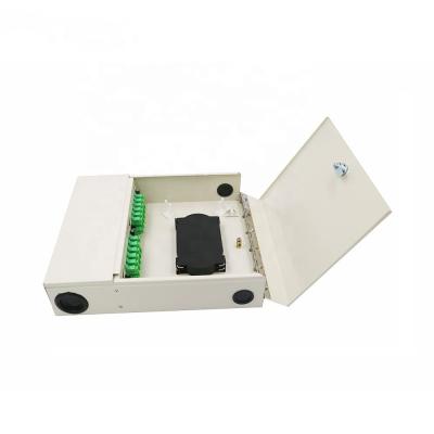 China Indoor Metal 12/24 Ports Cold Roll Steel Fiber Optic Termination Box for sale