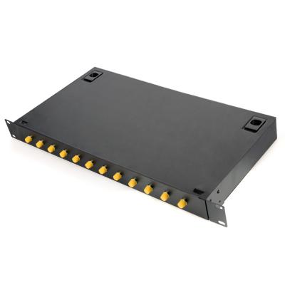 China ST Connector 12 24 Port 19 Rack Mount Fiber Patch Panel for sale