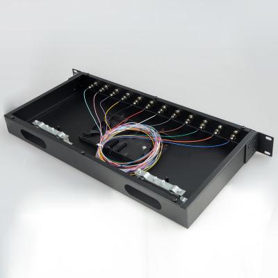 China ST Connector 12 24 Port 19 Rack Mount Fiber Patch Panel for sale