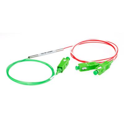 China 1x2 Single Mode 1310nm 1550nm DWC Fiber Optic Coupler for sale