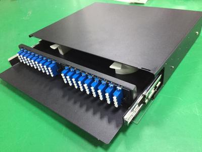 China Sliding 1.5U 72 Core ODF Patch Panel With LC Quad Adapter for sale