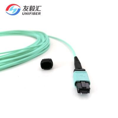 China 8 Core 3m Multimode Female To LC OM3 MPO Breakout Cables for sale