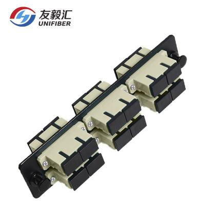 China SC Duplex 24fibers OS2 LGX Single Mode Patch Panel 6 Port for sale