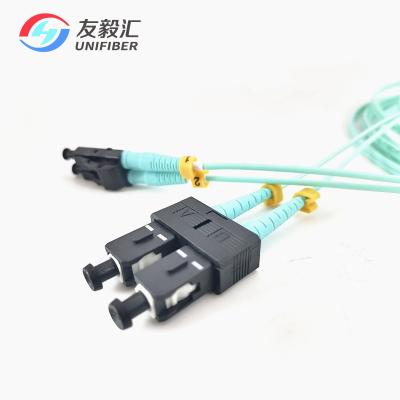 China 2.0mm 2M OM3 Multimode 50/125um SC To LC Duplex Patch Cord for sale
