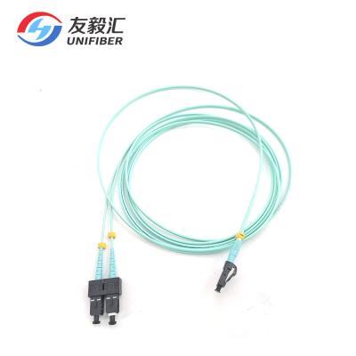China 2.0mm 2M OM3 Multimode 50/125um SC To LC Duplex Patch Cord for sale
