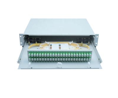 China ROHS 2U Fiber Optic Patch Panel SC APC 19 Inch Rack Mount 48 Cores for sale