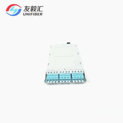 China Ultra High Density Fully Loaded 12 Fiber MPO Cassette Module Duplex LC Om3 for sale