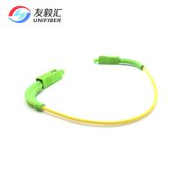 China 90 Degree Angled Boot SC / APC Simplex Fiber Optic Patch Cord Single Mode 0.3M for sale