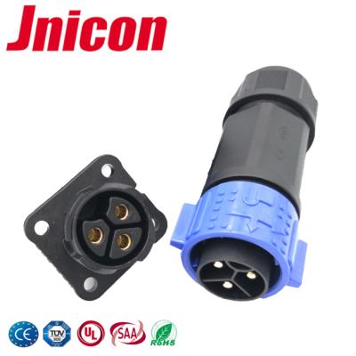 China 500V M25 Circular Panel Mount Connector 3 Pin Push Locking Power Connector for sale