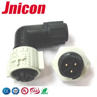 China 3 Pin Waterproof 90 Degrees Automotive Connector M19 20A Quick Lock Connectors for sale