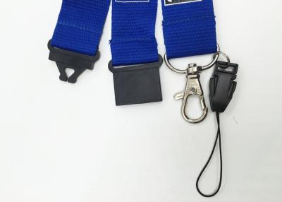 China Correias de nylon azuis da tela de seda do logotipo da personalização para presentes de Promotation à venda