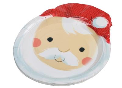 China Custom Printed Christmas theme Disposable Paper Plates for sale