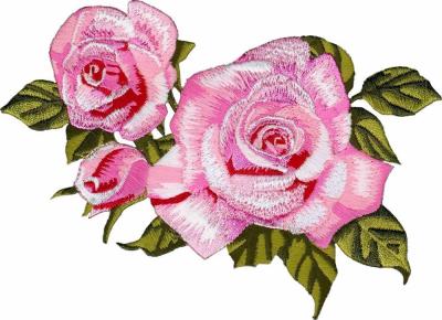 China Embroidery Boutique Rose Flower Applique with Iron On backing for DIY patch for sale