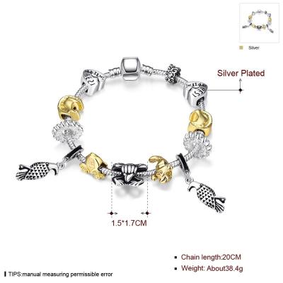 China SJ Personalized Women Jewelry Accessories Vintage Ethnic Style Magnet Buckle Mix Animals Fish Charm Bead Bracelet for sale