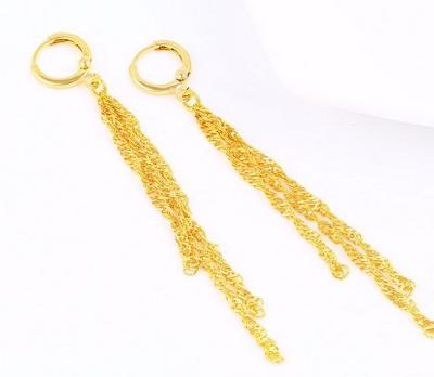 China fashion jewelry, high quality Environmental Copper wedding drop earring with long tassel for sale