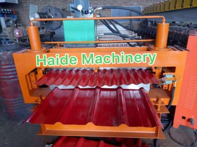 China Double Layer Metal Roofing Sheet Roll Forming Machine With Chain Transmission for sale