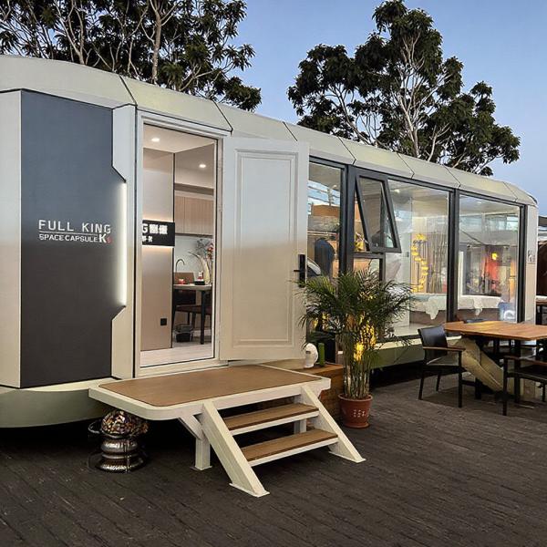 Quality Aluminum Hollow Tempered Glass Doors And Windows Space Capsule House Fast for sale