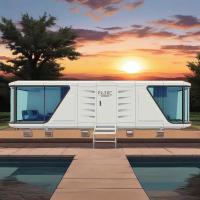 China Portable Space Capsule House 38㎡ Prefabricated Modular Home 11.5m x 3.3m for sale