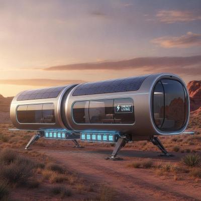China Mobile Capsule House with Solar Panel Integration, Quick Installation, and LED Lights for Energy-Efficient Living for sale