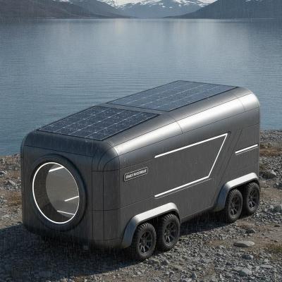 China Grade 9 Waterproof Mobile Capsule House with Fluorocarbon Aviation Aluminum Alloy and Solar Panel Integration for sale
