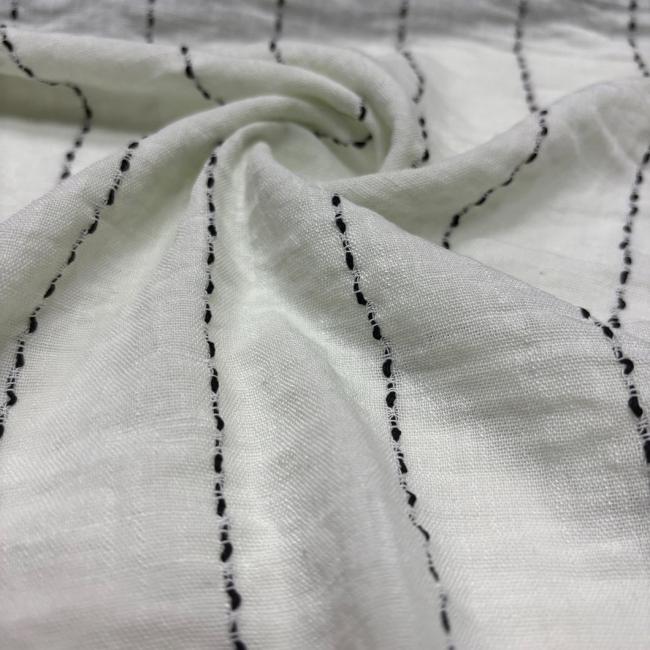 100%Polyester 180GSM Linen Look Stripe Fabric