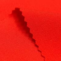Quality Red Solid Color Polyester Scuba with Crepe Effect for sale