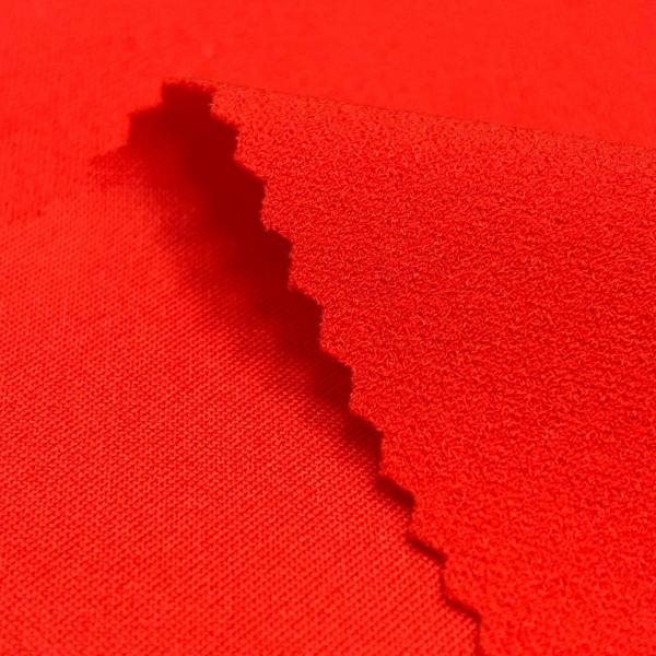 Quality Red Solid Color Polyester Scuba with Crepe Effect for sale