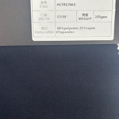 China Hot Sell/High Quality 68%Polyester 28% Rayon 4%Spandex Tr Twill Fabric for Uniform for sale