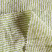 China 100% Polyester Plain Weave Stripe Fabric Imitate Linen Hand Feel 160GSM 57/58 Inch for sale