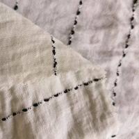 China 100% Polyester Plain Weave Wide Stripe Imitate Linen Fabric 180GSM 57/58 Inch for sale