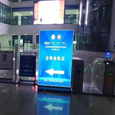 China 85Inch Full Screen Vertical Mobile Splicing Advertising Machine Indoor Floor Standing Kiosk Text Animation Display Big Size for sale