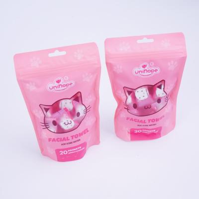 Cina 100% Rayon Layer 1 Ply Towels Bianco Compresso Naturale per On-the-Go 50 Conteggio 24x24cm in vendita