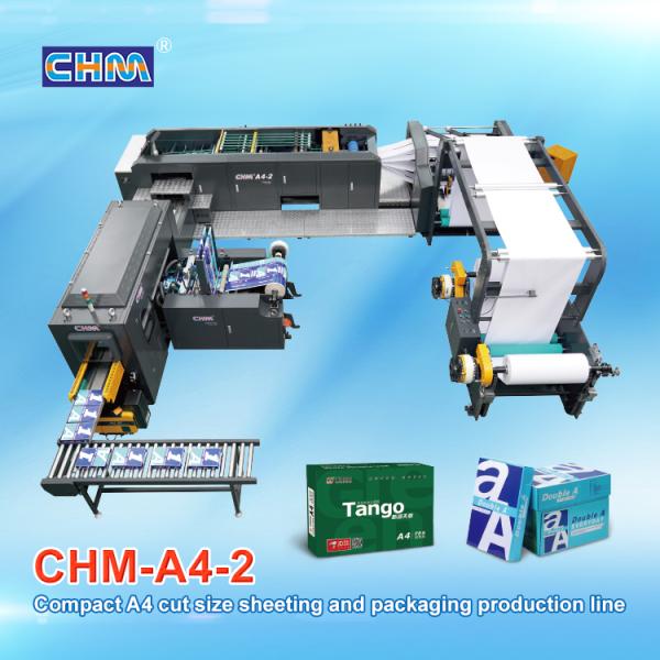 Quality Compact A4 Paper Production Line with 2 Rolls 4 Pockets and 10 Reams/Min Output in 8×9 Meters Footprint for sale
